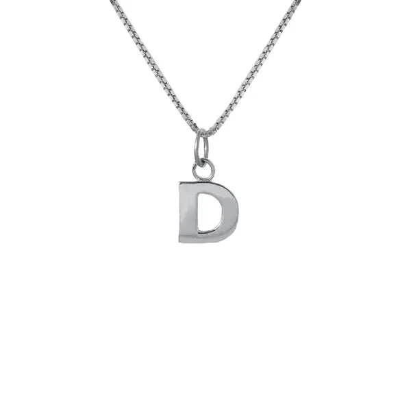 EDGE ONLY Letter Pendant "d" Initial Necklace Sterling - Silver
