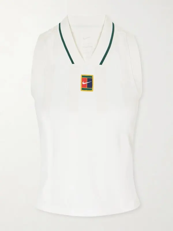 Nike Striped Jersey Tennis Tank - White