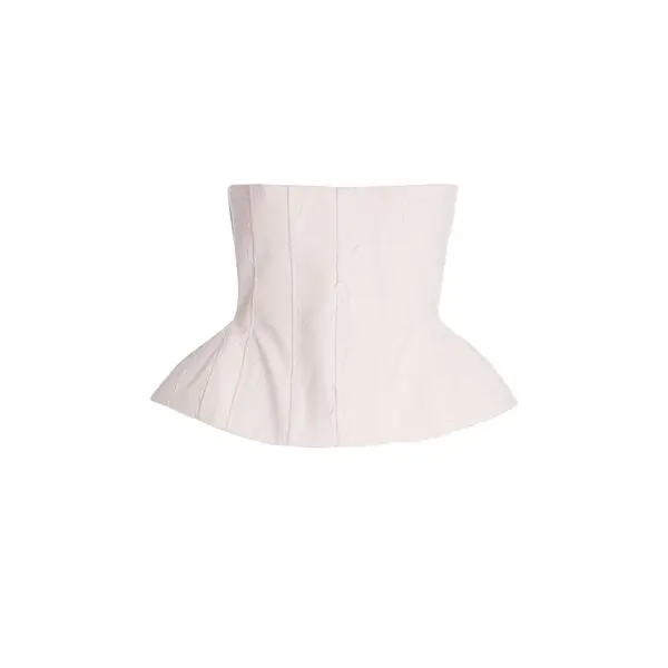 CONCEPTO Fringe Cotton Corset - White