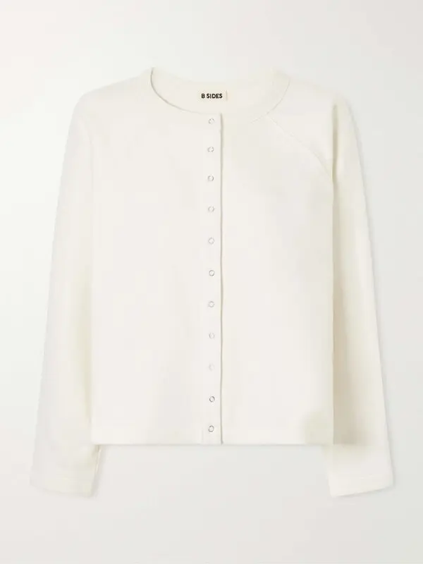 B Sides Cotton-jersey Cardigan - Ivory