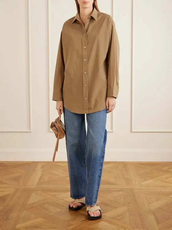 AGOLDE Sona Cotton-blend Shirt - Green