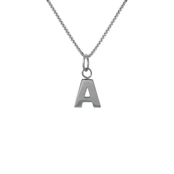 EDGE ONLY Letter Pendant "a" Initial Necklace Sterling - Silver