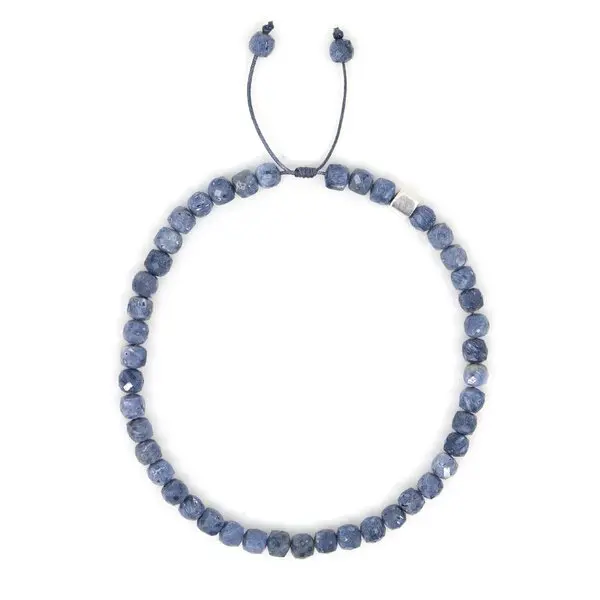 Shar Oke Blue / Silver Blue Sponge Coral & Sterling Silver Bracelet - Blue/silver
