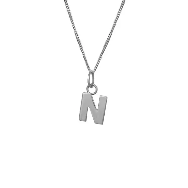 EDGE ONLY Letter Pendant "n" Initial Necklace Sterling