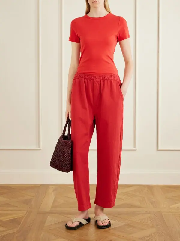JAMIE HALLER Cotton Wide-leg Pants