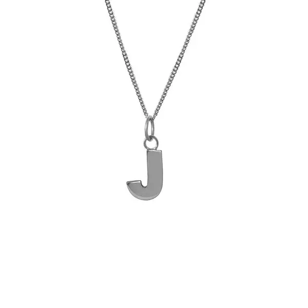EDGE ONLY Letter Pendant "j" Initial Necklace Sterling