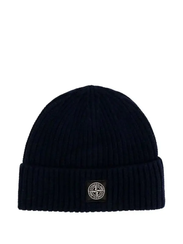 Stone Island Logo Wool Beanie