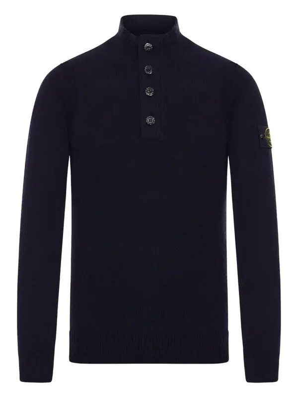 Stone Island Wool Turtle-neck Sweater - Blue