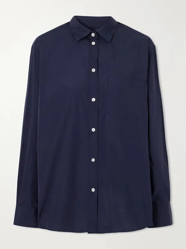 RÓHE Cotton Poplin Shirt - Navy
