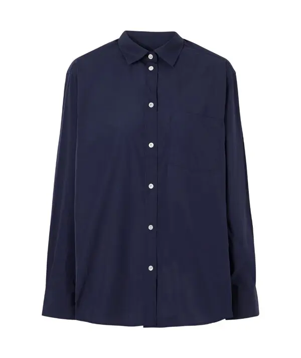 RÓHE Cotton Poplin Shirt - Navy
