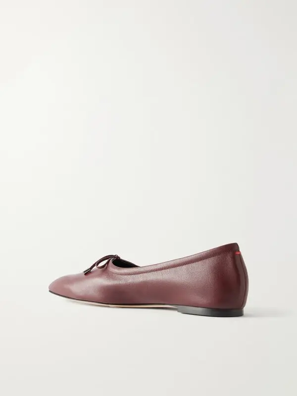 AeydĒ Nomi Leather Ballet Flats - Burgundy