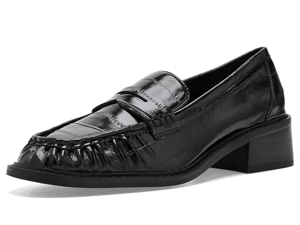 Vince Camuto Eshnie Embossed Block Heel Loafers - Black