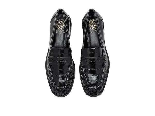 Vince Camuto Eshnie Embossed Block Heel Loafers - Black