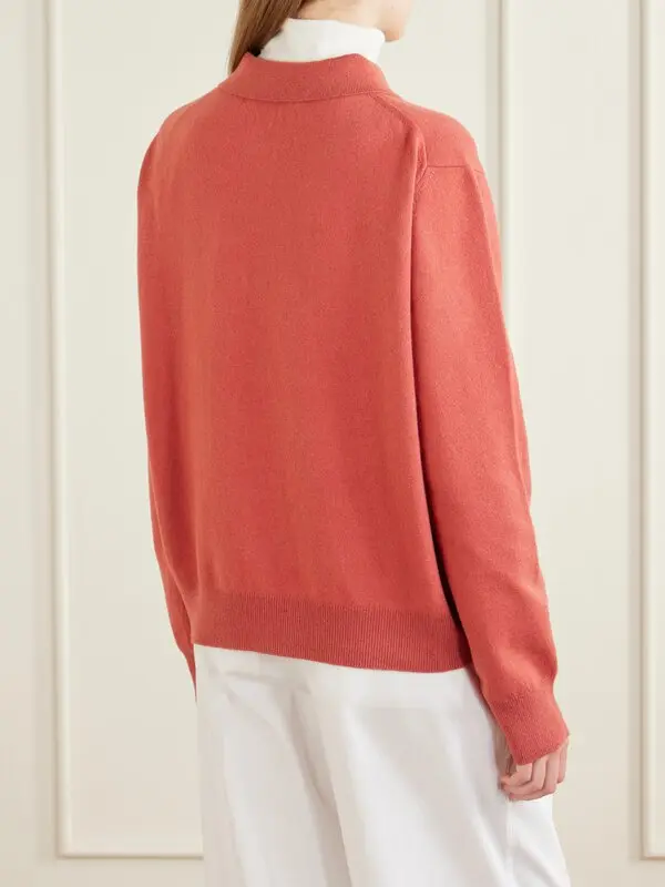 RÓHE Stretch Wool And Cashmere-blend Polo Shirt - Red