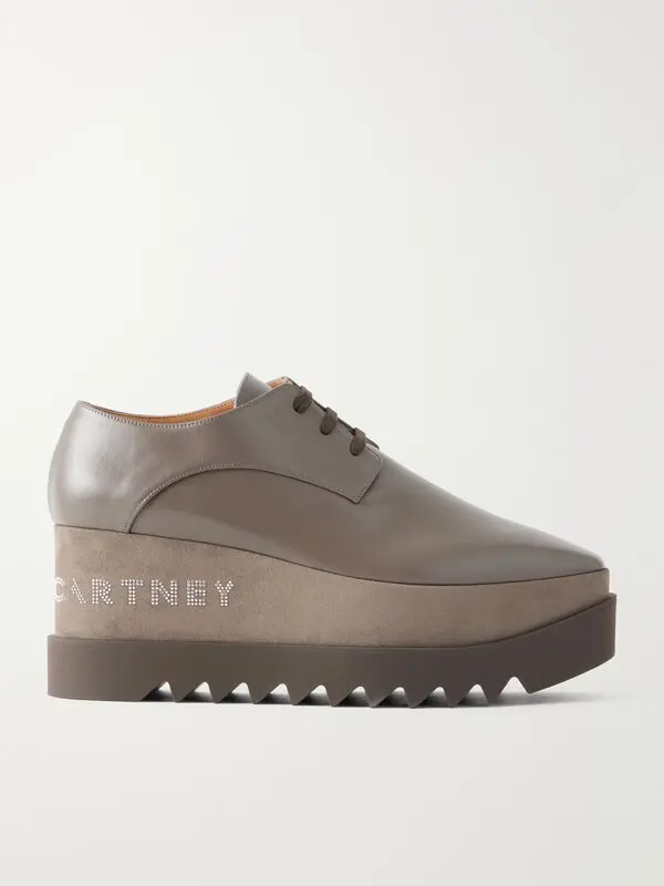 Stella McCartney Elyse Vegan Leather Platform Pumps - Brown
