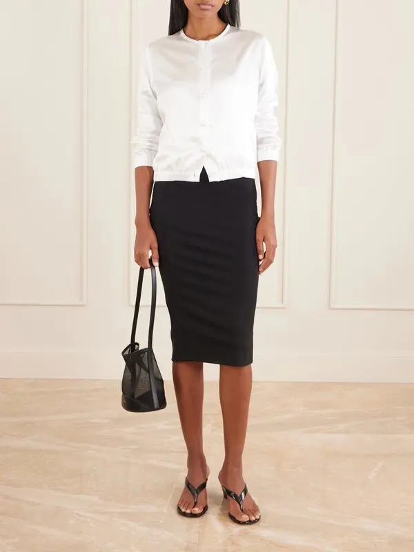 THE PARK Kelly Cropped Silk Jacket