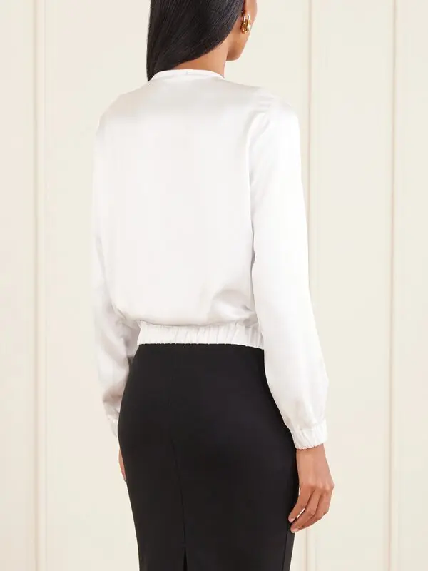 THE PARK Kelly Cropped Silk Jacket