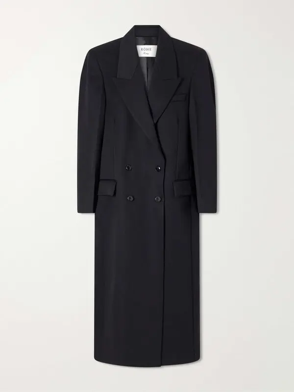 RÓHE Double-breasted Wool Coat - Navy