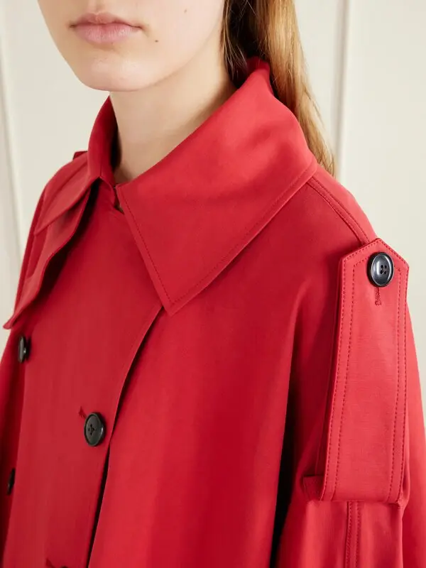 RÓHE Cotton Gabardine Cape Coat - Red