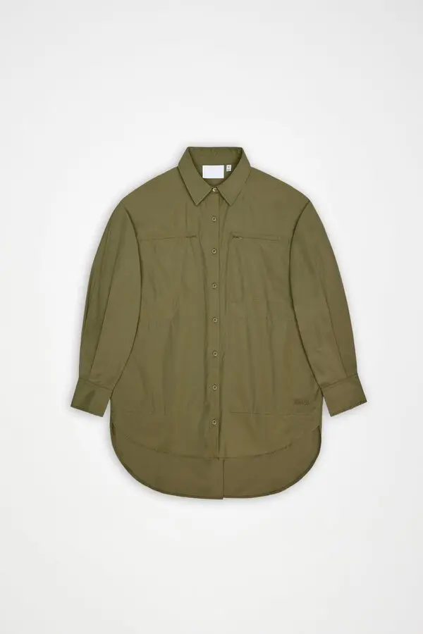 Rains Light Woven Oversized Shirt With Zip Pockets
