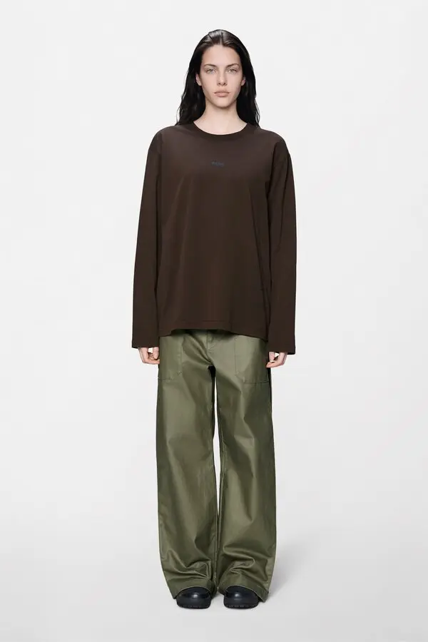 Rains Classic Long Sleeve T-shirt - Bark