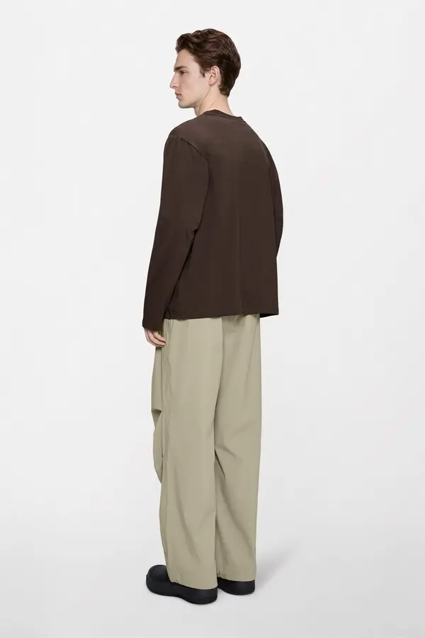 Rains Classic Long Sleeve T-shirt - Bark
