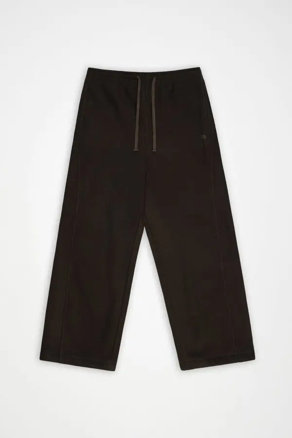 Rains Heavyweight Fleece Wide-leg Pants - Bark
