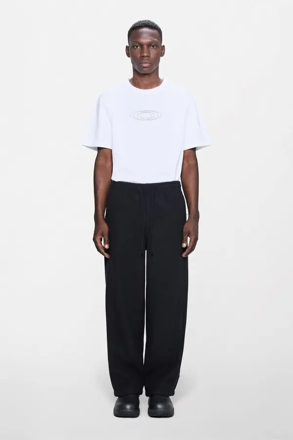 Rains Heavyweight Fleece Wide-leg Pants - Black