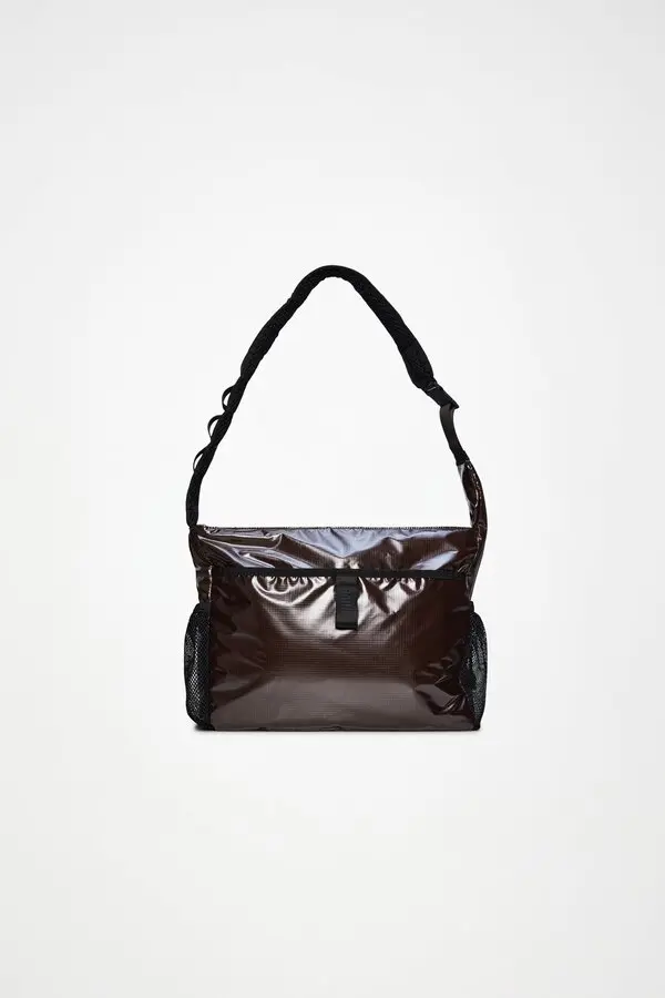 Rains Sibu Messenger Bag In Water Repellent Nylon-ripstop - Bark