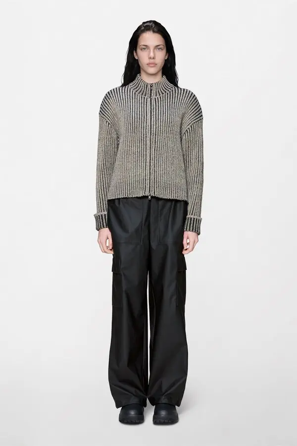 Rains Sapa Knit W Zip Cardigan - Black