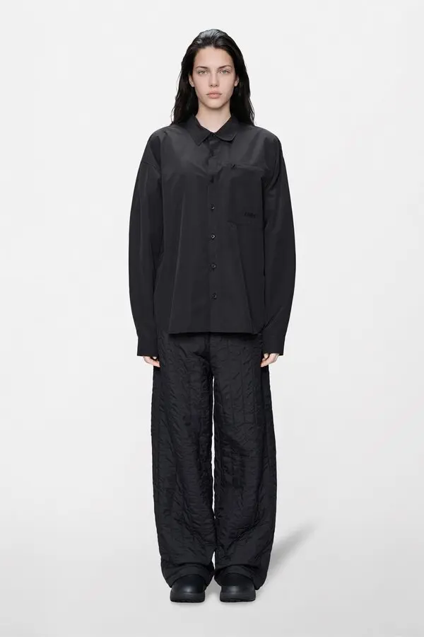 Rains Light Woven Long Sleeve Shirt - Black