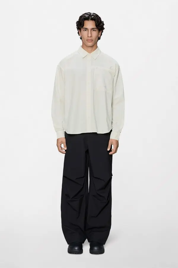 Rains Light Woven Long Sleeve Shirt - Blanc