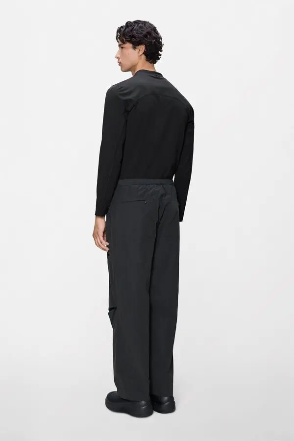 Rains Wide-leg Light Woven Pants With Action Pleats