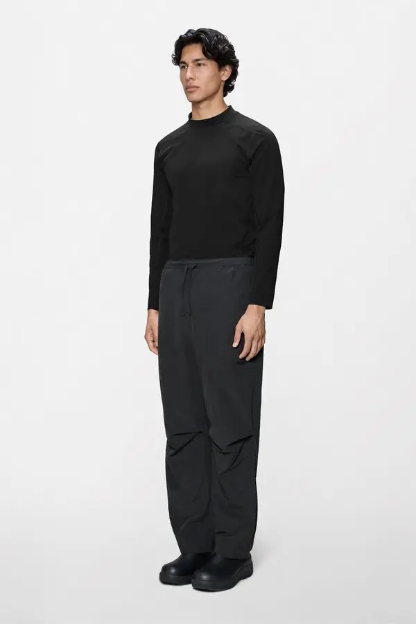 Rains Wide-leg Light Woven Pants With Action Pleats