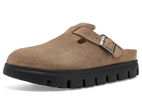 BIRKENSTOCK Boston Chunky Clog Suede Clog Shoes Gray - Green