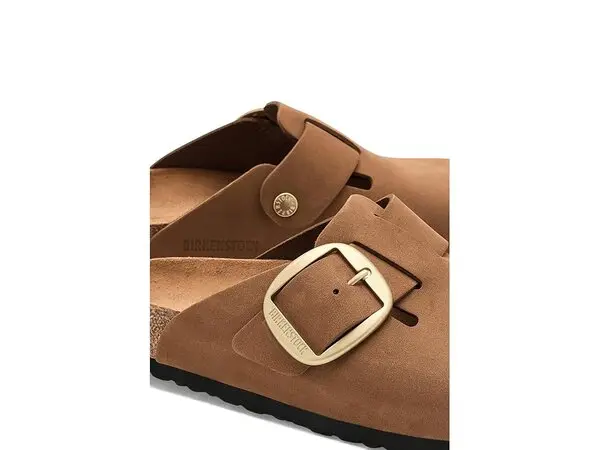 BIRKENSTOCK Boston Big Buckle Tonal Clogs In Nubuck Leather - Taupe