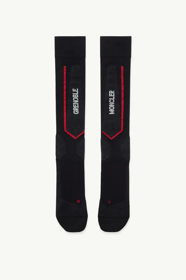 Moncler Technical Wool Blend Socks - Grey
