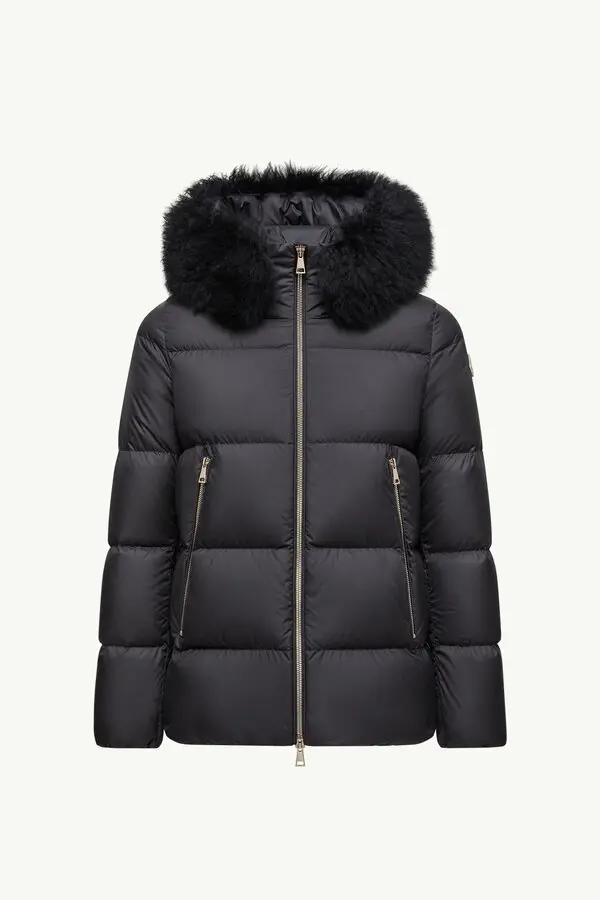 Moncler Laichefur Shearling-trimmed Short Down Jacket