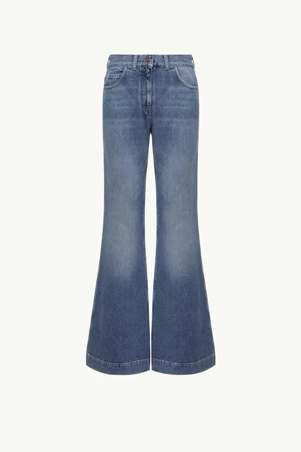 Moncler Wide Leg Denim Jeans - Blue