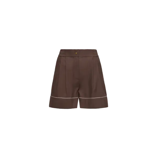 Moncler Tailored Cotton Blend Shorts - Brown
