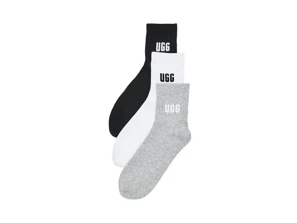 UGG Quinlin Logo Quarter 3-pack Sock Nimbus/grey Heather/black - Multi