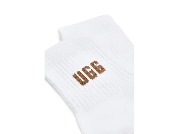 UGG Quinlin Logo Quarter Socks 3 Pack - White