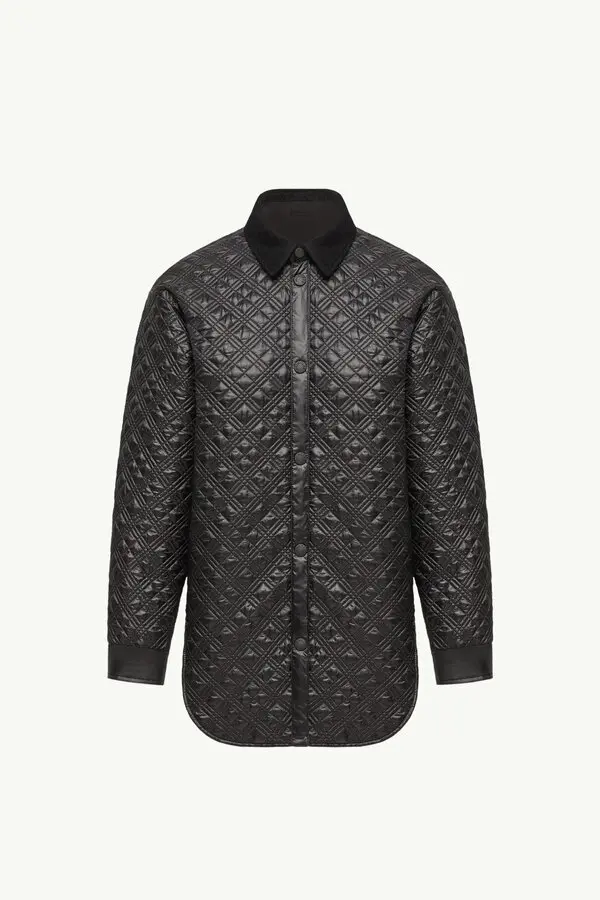 Moncler Quilted Corduroy-trimmed Shirt Jacket