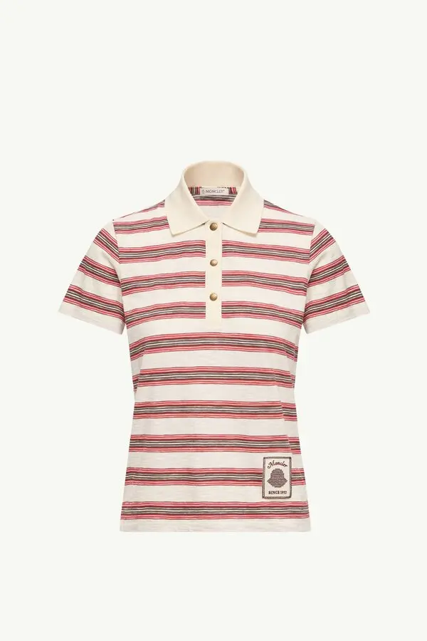 Moncler Striped Cotton Polo Shirt