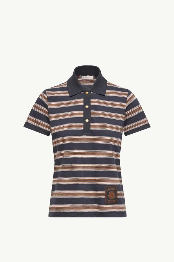 Moncler Striped Cotton Polo Shirt