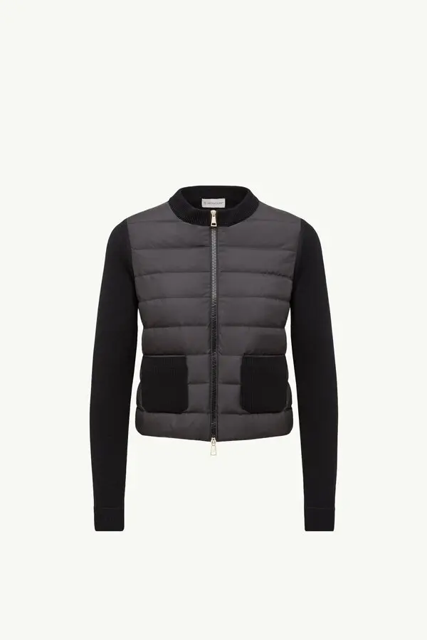 Moncler Wool Padded Zip-up Cardigan