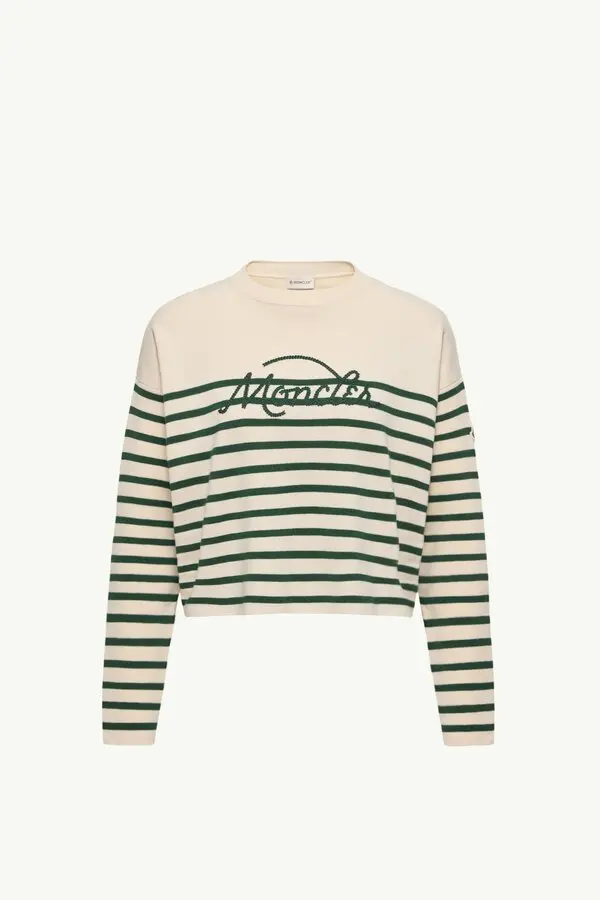 Moncler Striped Wool Sweater - White