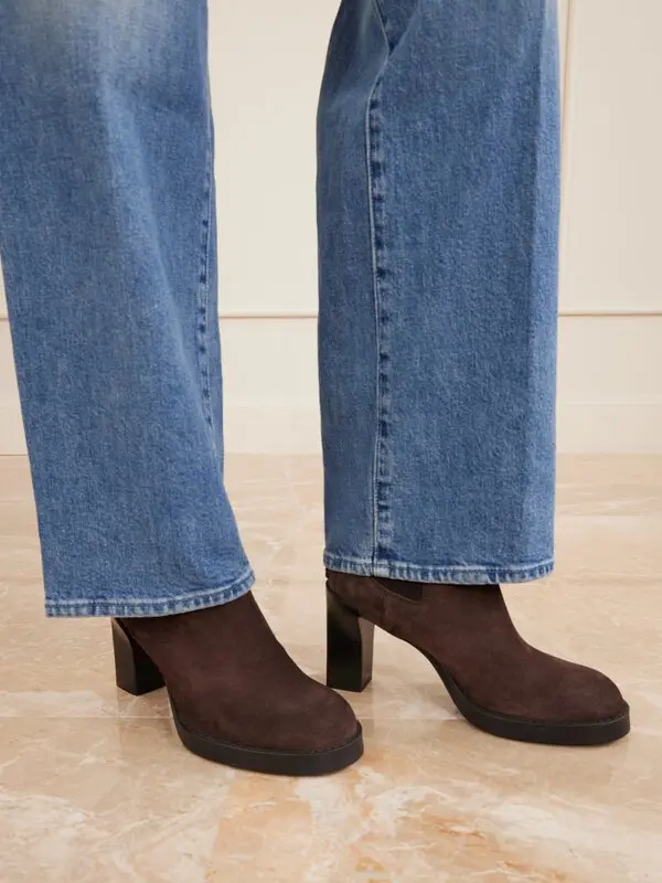 TOD'S Suede Elasticated Ankle Boots - Brown