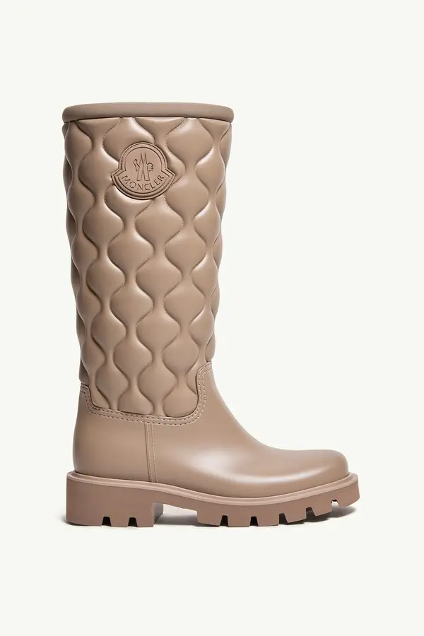 Moncler Kickstream High Rain Boots - Beige