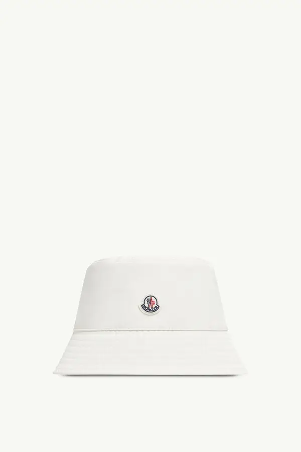 Moncler Cotton Blend Bucket Hat - White
